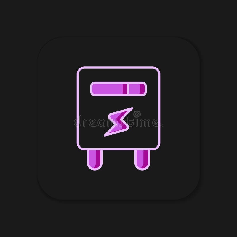 Filled Outline Electric Meter Icon Isolated on Black Background. Flat Filled Outline Style with ...