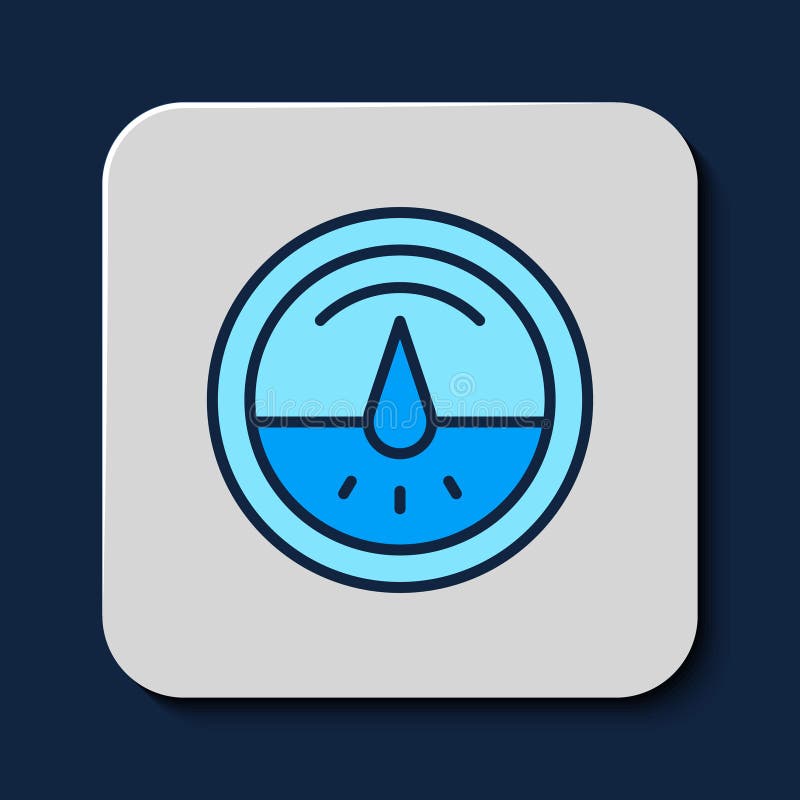 Filled Outline Electric Meter Icon Isolated on Blue Background. Vector Stock Illustration ...