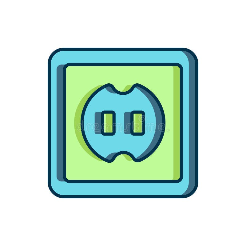 Filled Outline Electrical Outlet Icon Isolated on White Background ...