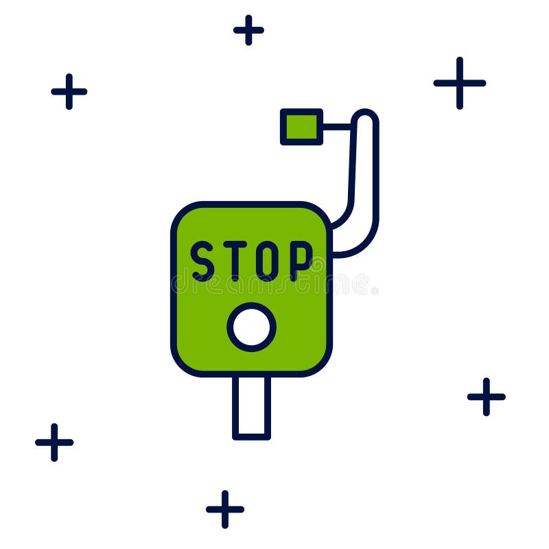 Filled Outline Emergency Brake Icon Isolated on White Background ...