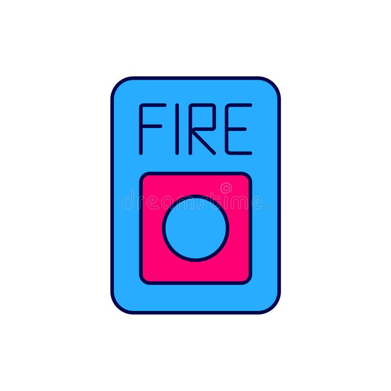 Filled Outline Fire Alarm System Icon Isolated on White Background ...