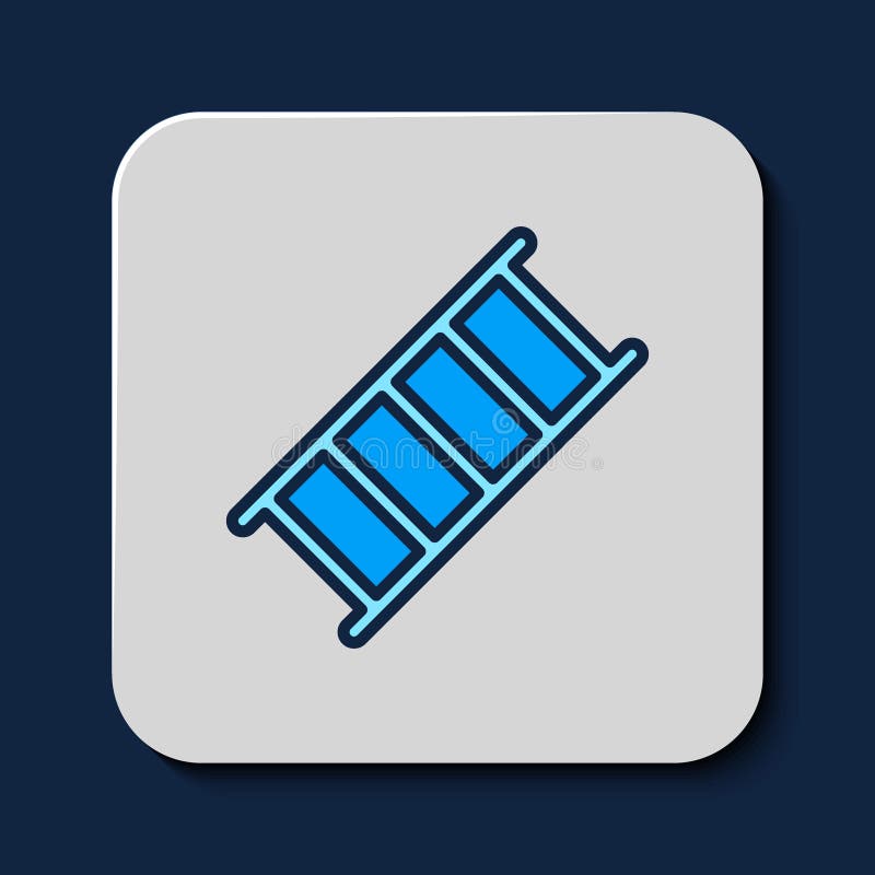 Filled Outline Fire Escape Icon Isolated on Blue Background. Pompier ...