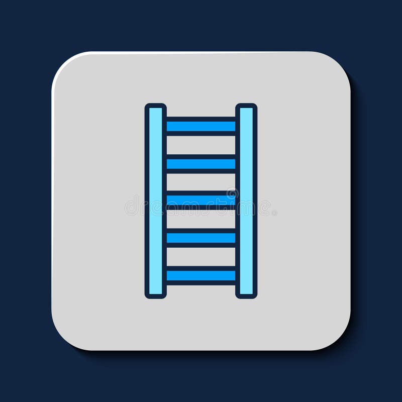 Filled Outline Fire Escape Icon Isolated on Blue Background. Pompier ...