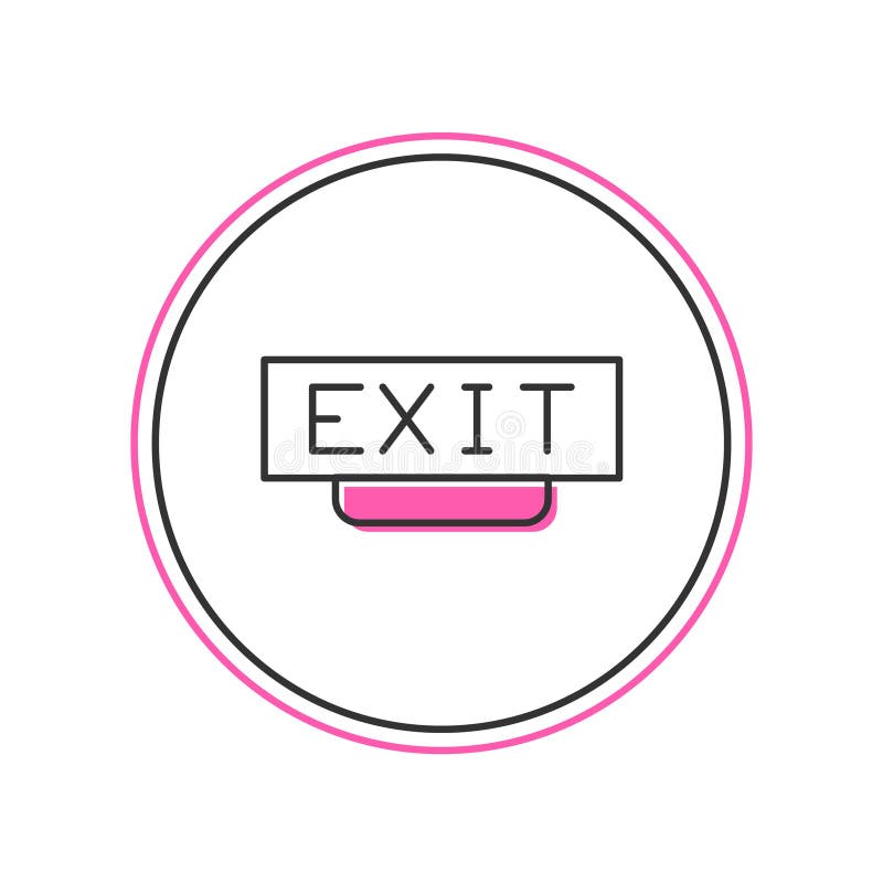 Filled Outline Fire Exit Icon Isolated on White Background. Fire ...