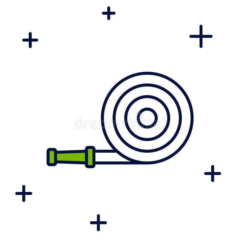 Filled Outline Fire Hose Reel Icon Isolated on White Background. Vector Stock Illustration ...