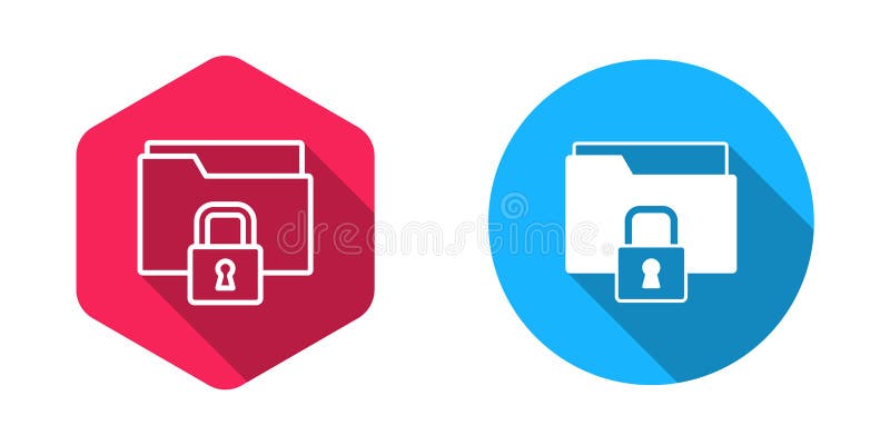 Folder Lock, Protection and Security Vector Icons Set Cyber Computer ...