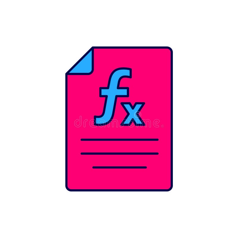Filled Outline Function Mathematical Symbol Icon Isolated On White