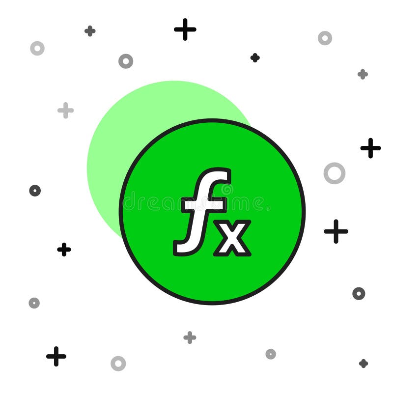 Filled Outline Function Mathematical Symbol Icon Isolated On White