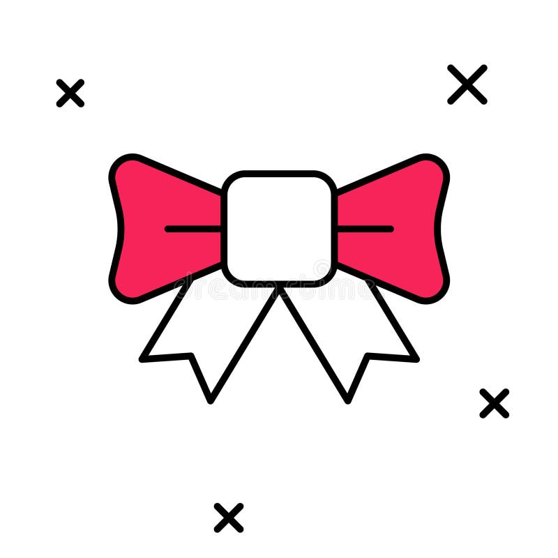 Filled Outline Gift Bow Icon Isolated on White Background. Vector Stock ...