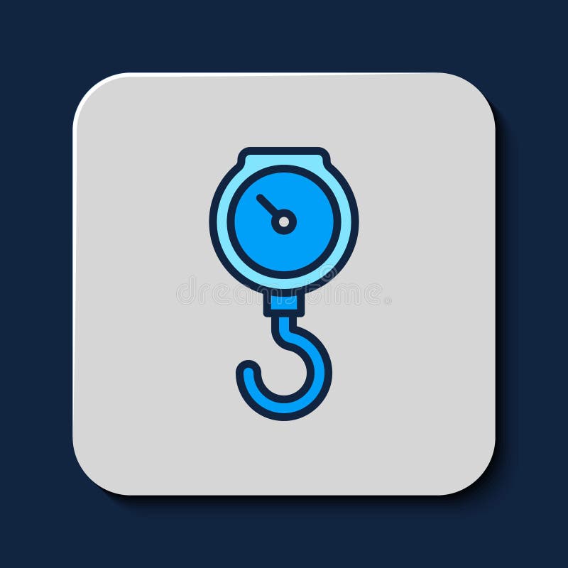 Filled Outline Hand Scale Spring Mechanical Icon Stock Illustrations ...