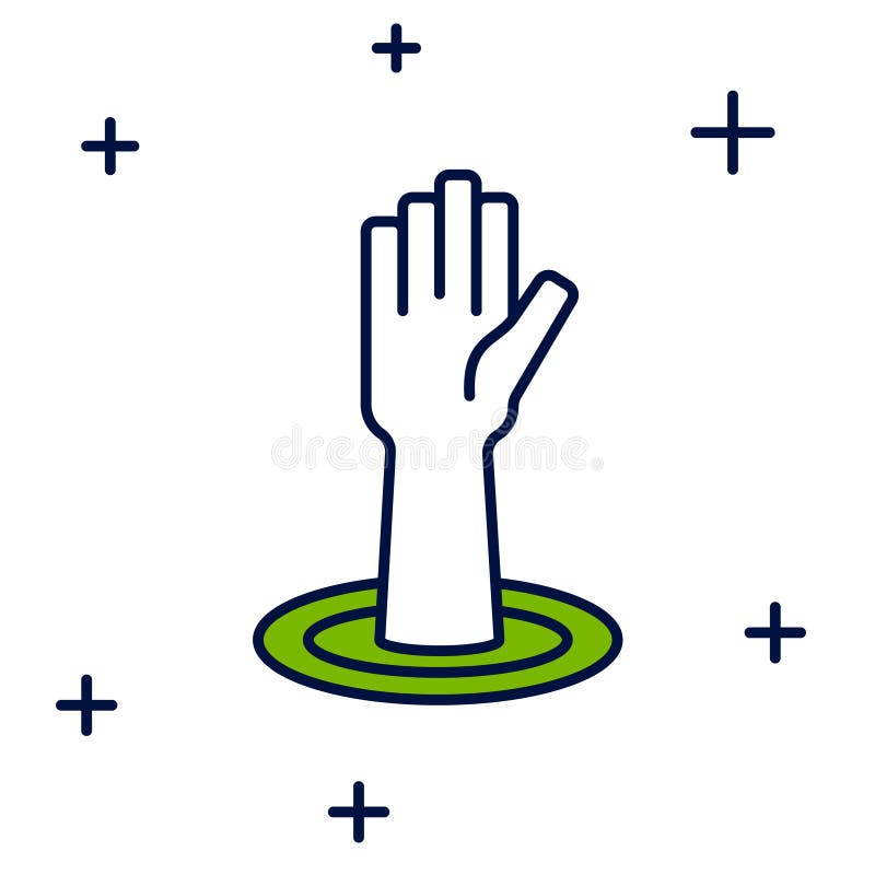 Filled Outline Helping Hand Icon Isolated on White Background. Vector ...