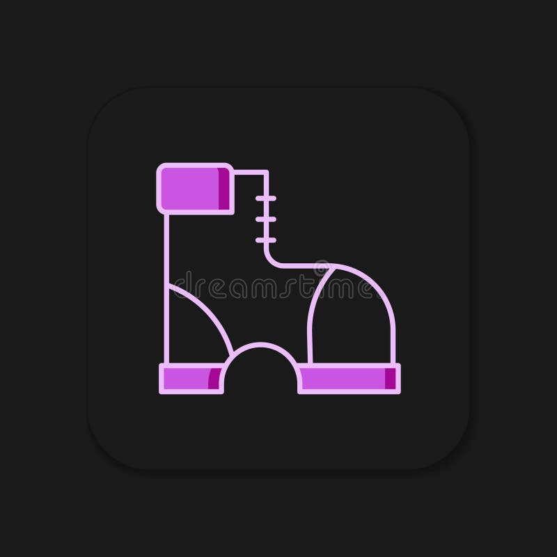 Filled Outline Hunter Boots Icon Isolated on Black Background. Flat ...