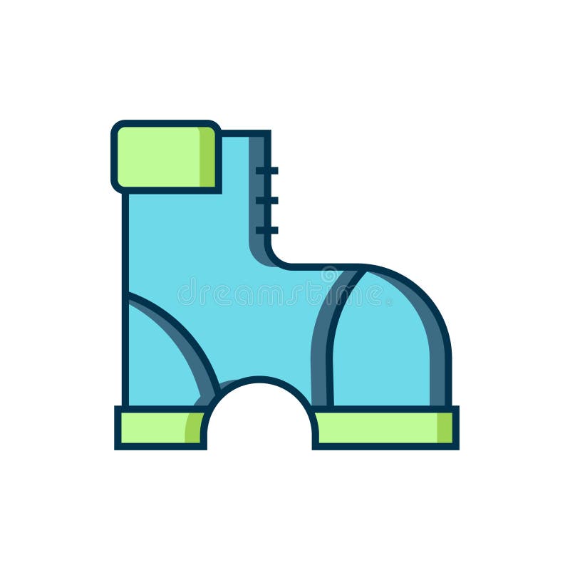 Filled Outline Hunter Boots Icon Isolated on White Background. Flat ...
