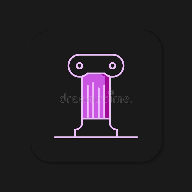 Filled Outline Law Pillar Icon Isolated on Black Background. Ancient ...