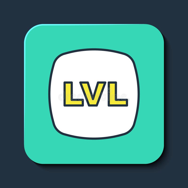 Filled Outline Level Game Icon Isolated on Blue Background. Turquoise ...