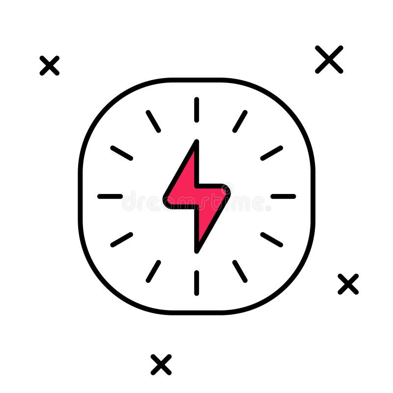 Filled Outline Lightning Bolt Icon Isolated on White Background. Flash ... Filled Outline Lightning Bolt Icon Isolated on White Background. Flash ...