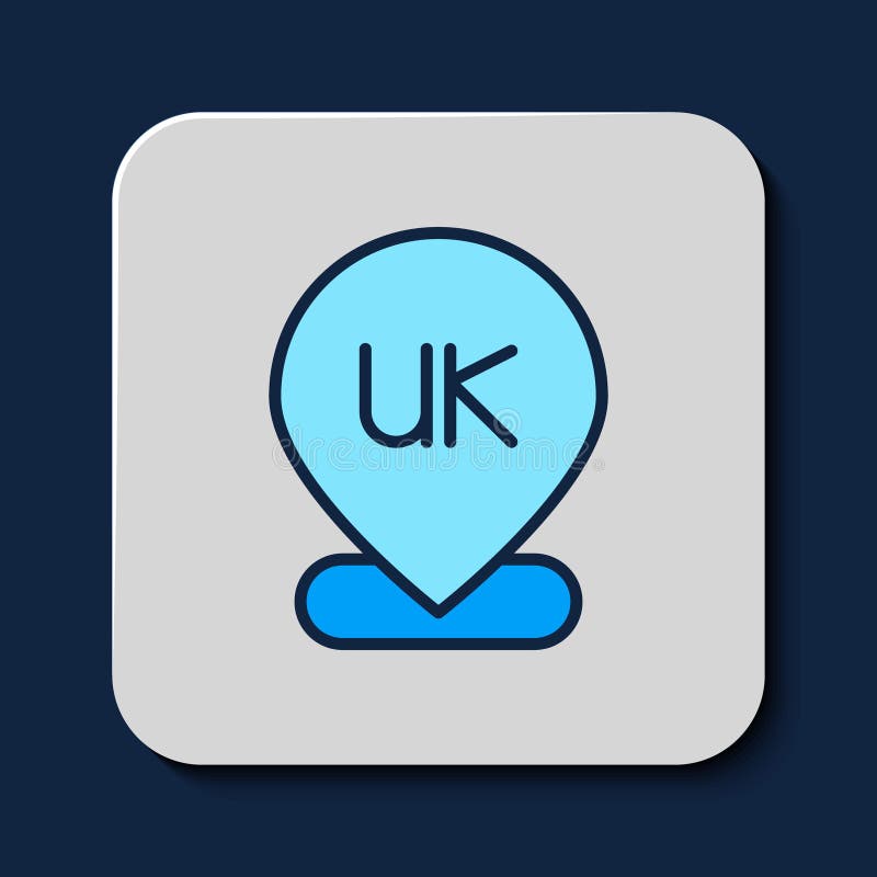 Filled Outline Location England Icon Isolated on Blue Background ...