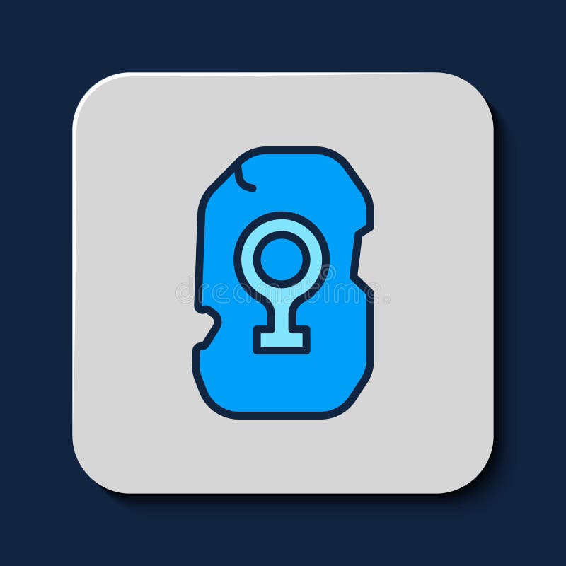 Filled Outline Magic Rune Icon Isolated on Blue Background. Rune Stone ...