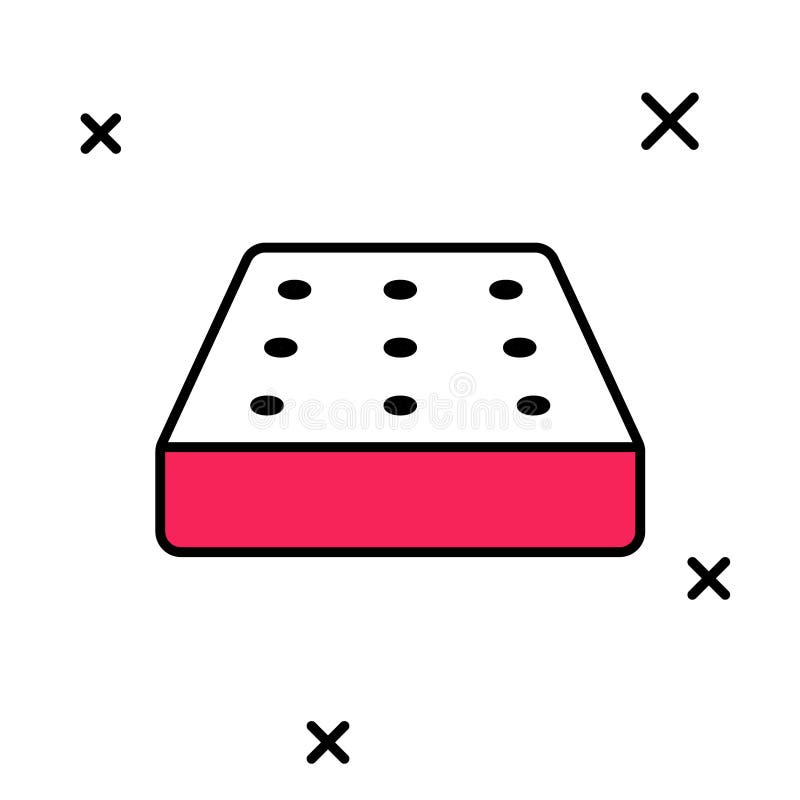 Filled Outline Mattress Icon Isolated on White Background. Padded ...