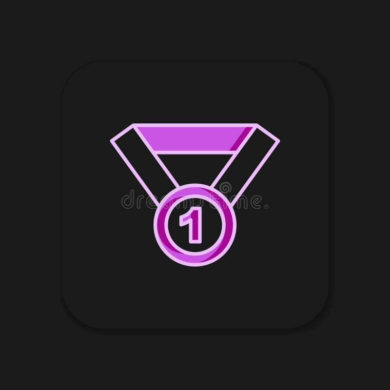 Filled Outline Medal Icon Isolated on Black Background. Winner Symbol ...