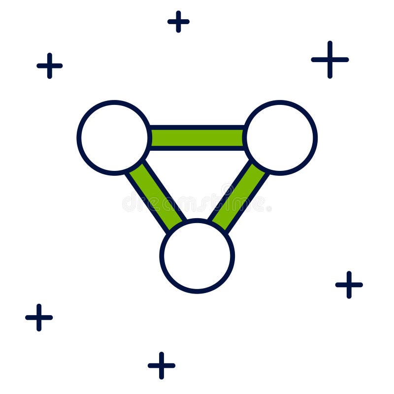 Filled Outline Molecule Icon Isolated on White Background. Structure of ...