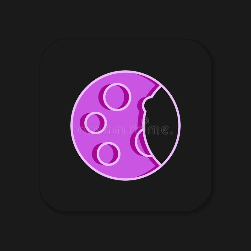 Filled Outline Moon Phases Icon Isolated on Black Background. Flat Filled Outline Style with ...