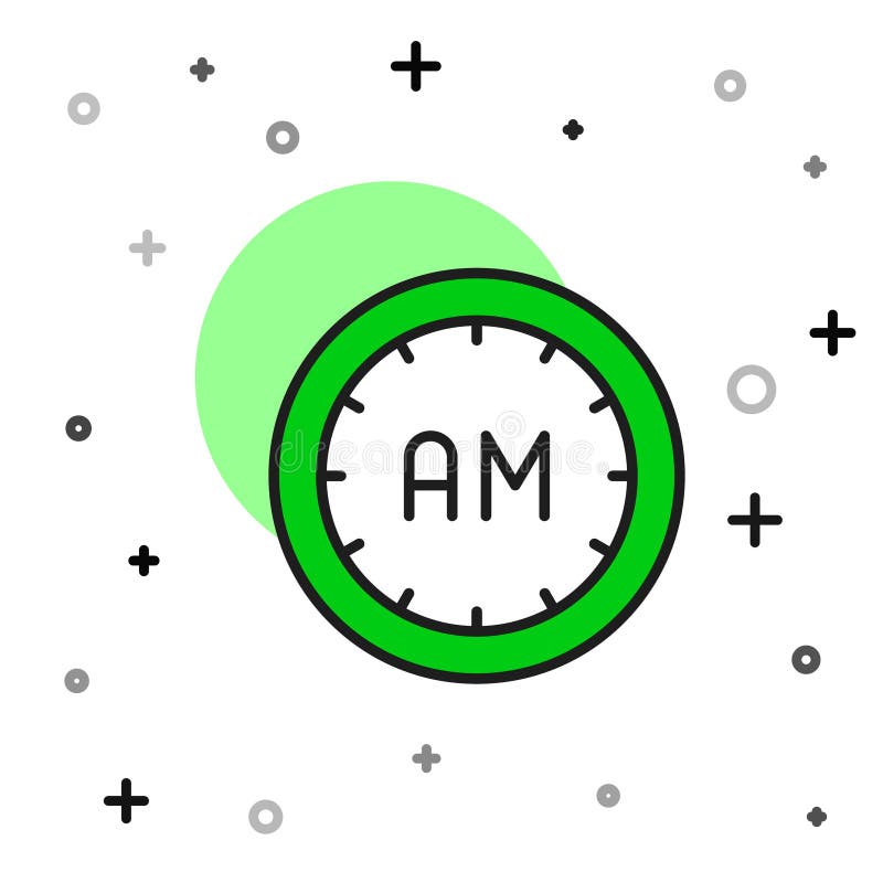 Filled Outline Morning Time Icon Isolated on White Background. Time ...