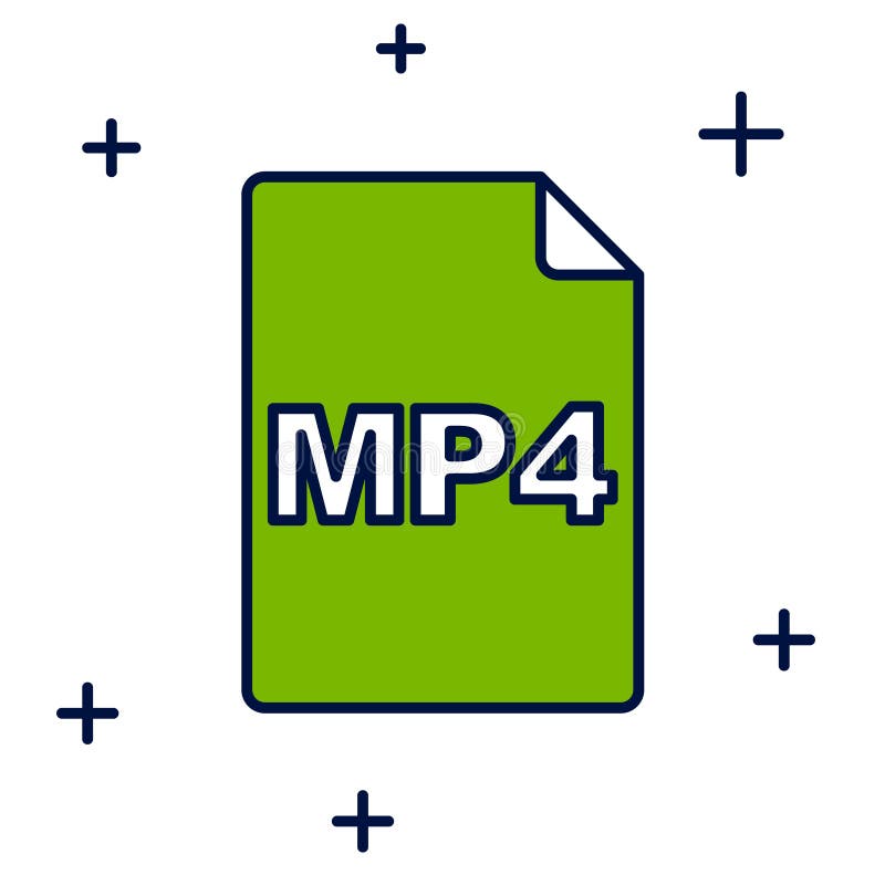 Filled Outline MP4 File Document. Download Mp4 Button Icon Isolated on ...