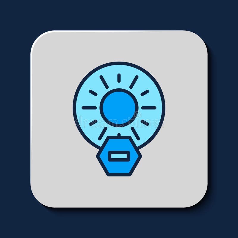 Filled Outline No Direct Sunlight Icon Isolated on Blue Background ...