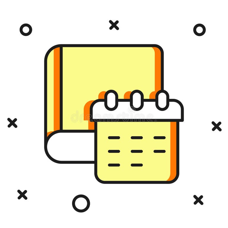 Filled Outline daily Paper Notepad Icon Isolated on White Background ...