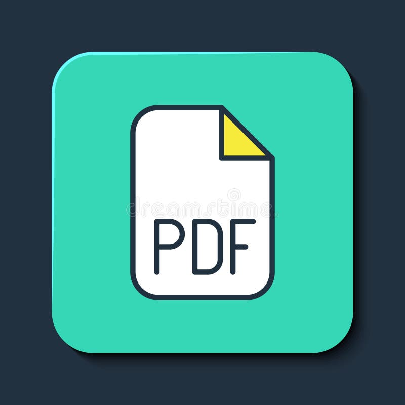 Filled Outline PDF File Document. Download Pdf Button Icon Isolated on ...