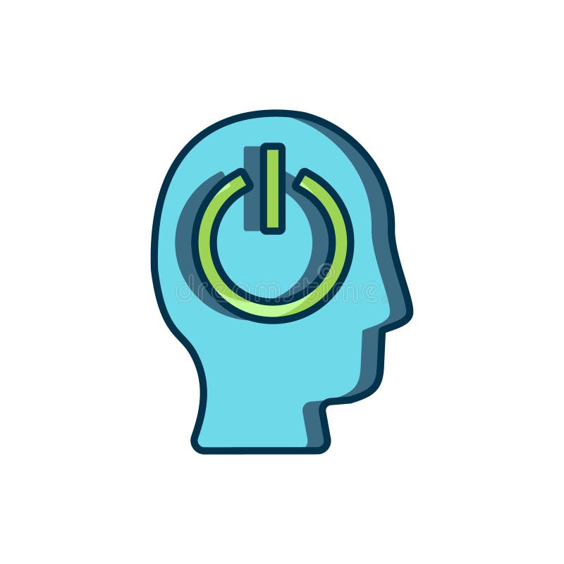 Filled Outline Power Button Icon Isolated on White Background. Start ...