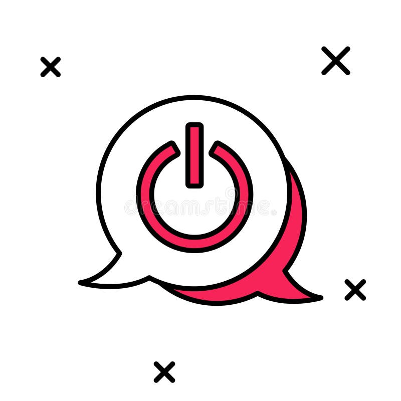 Filled Outline Power Button Icon Isolated on White Background. Start ...