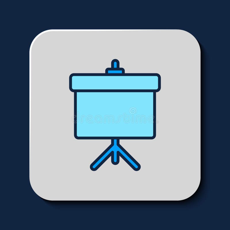 Filled Outline Presentation Board with Graph, Schedule, Chart, Diagram ...