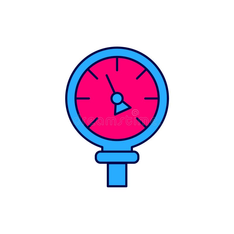 Filled Outline Pressure Water Meter Icon Isolated on White Background ...