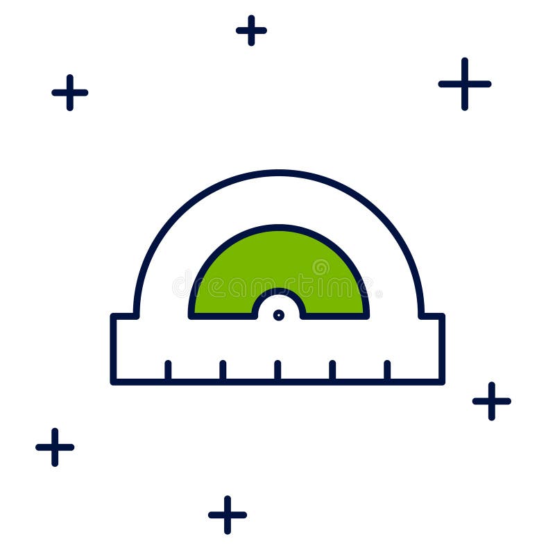 Filled Outline Protractor Grid for Measuring Degrees Icon Isolated on ...