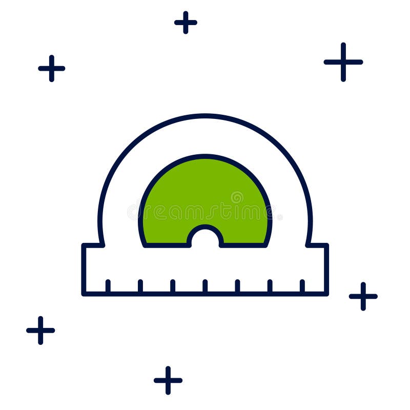 Outline Protractor Vector Icon. Isolated Black Simple Line Element ...