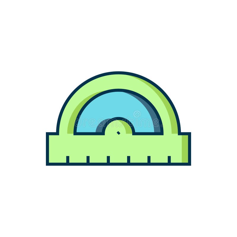 Filled Outline Protractor Grid for Measuring Degrees Icon Isolated on ...