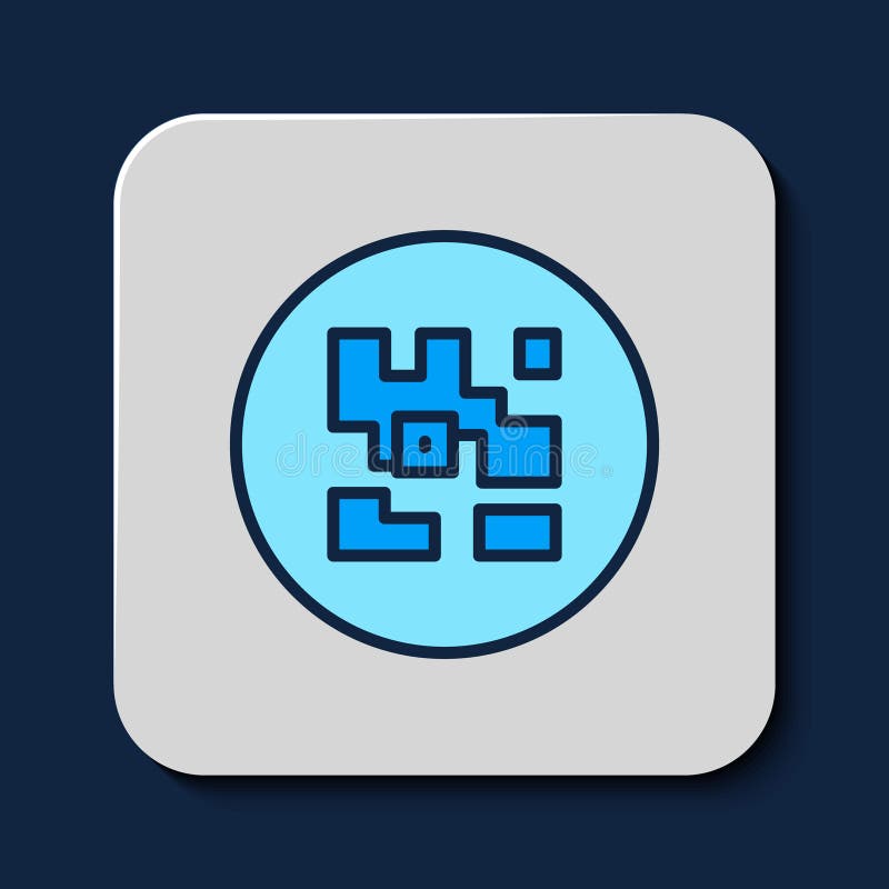 Filled Outline QR Code Sample for Smartphone Scanning Icon Isolated on ...