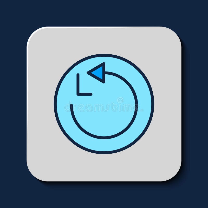 Filled Outline Radius Icon Isolated on Blue Background. Vector Stock ...