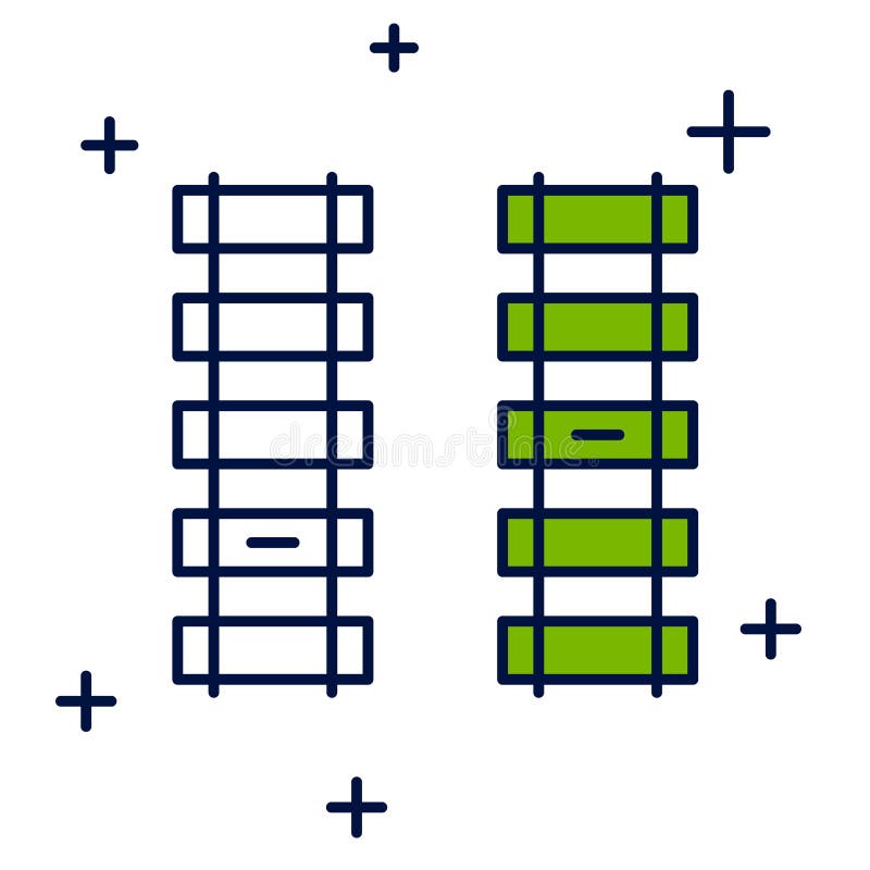 Filled Outline Railway, Railroad Track Icon Isolated on White ...