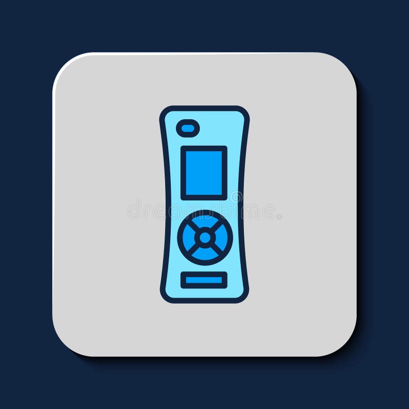 Filled Outline Remote Control Icon Isolated on Blue Background. Vector ...