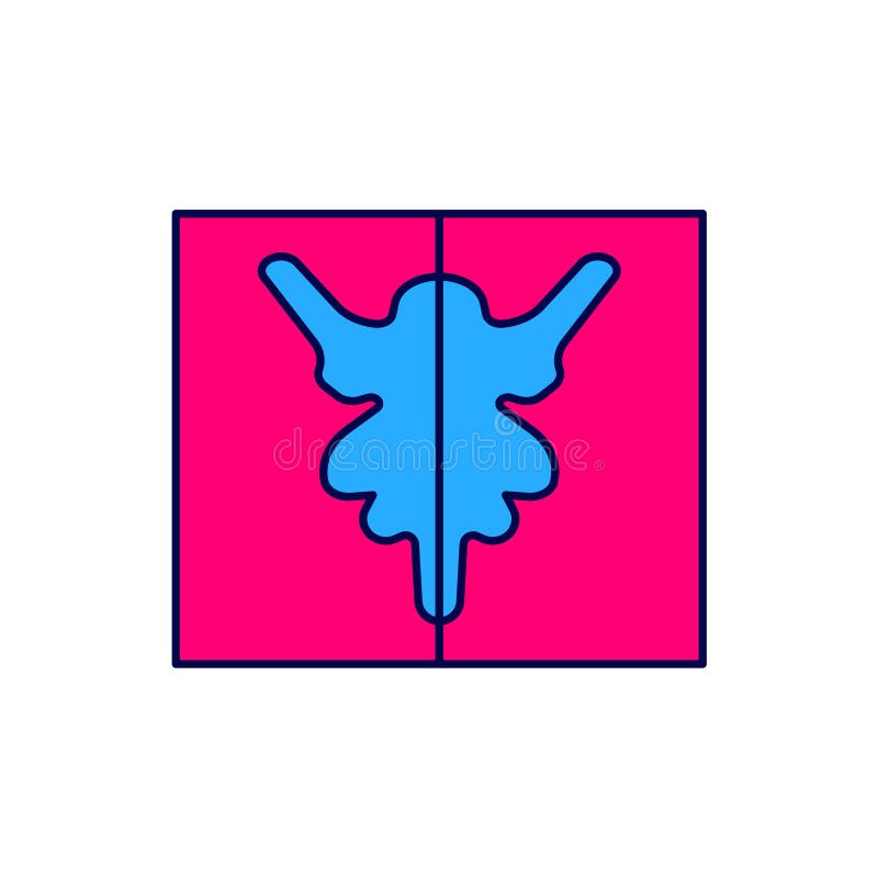 Filled Outline Rorschach Test Icon Isolated on White Background. Psycho ...