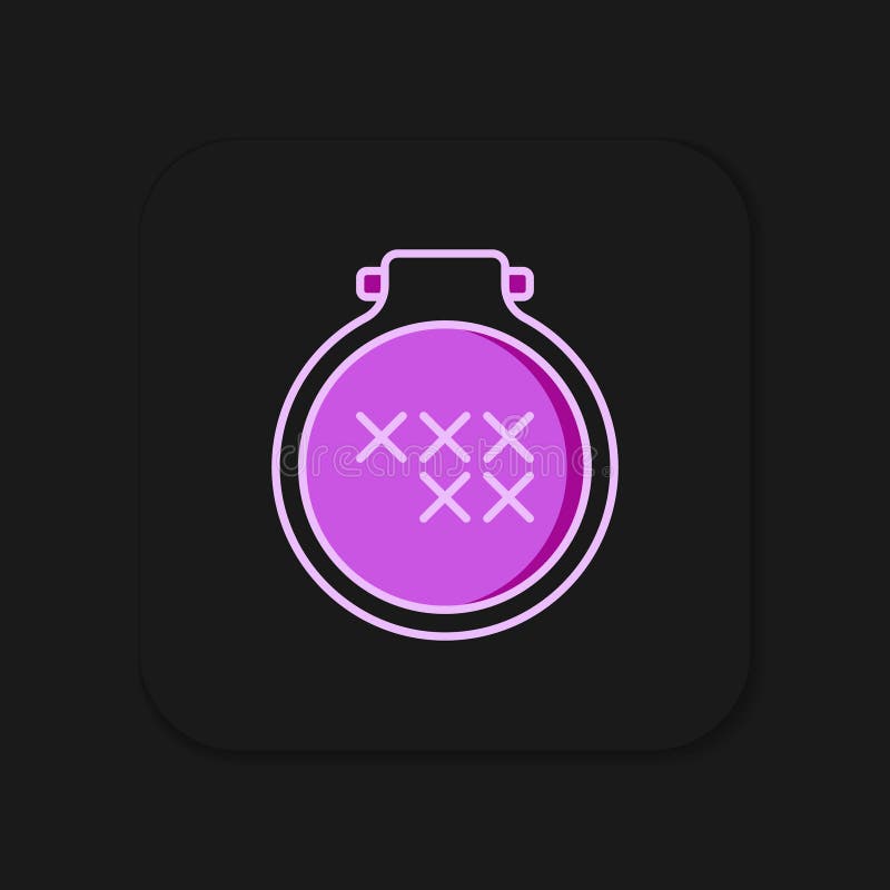 Filled Outline Round Adjustable Embroidery Hoop Icon Isolated on Black Background. Thread and ...
