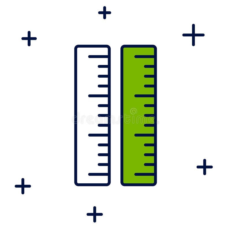 Filled Outline Ruler Icon Isolated on White Background. Straightedge ...