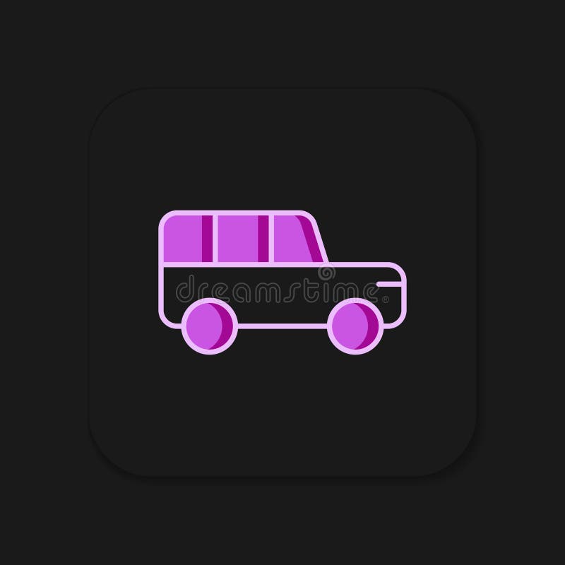 Filled Outline Safari Car Icon Isolated on Black Background. Flat ...