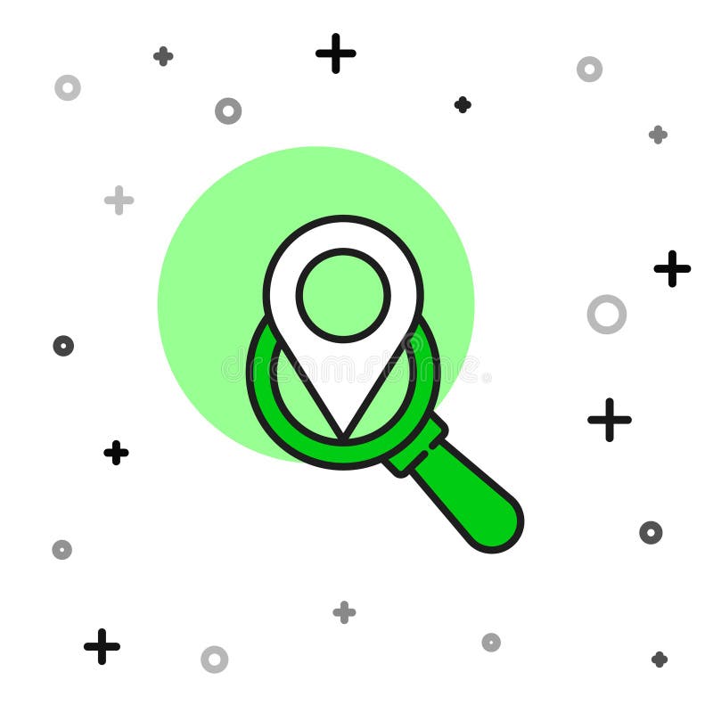 Filled Outline Search Location Icon Isolated on White Background ...
