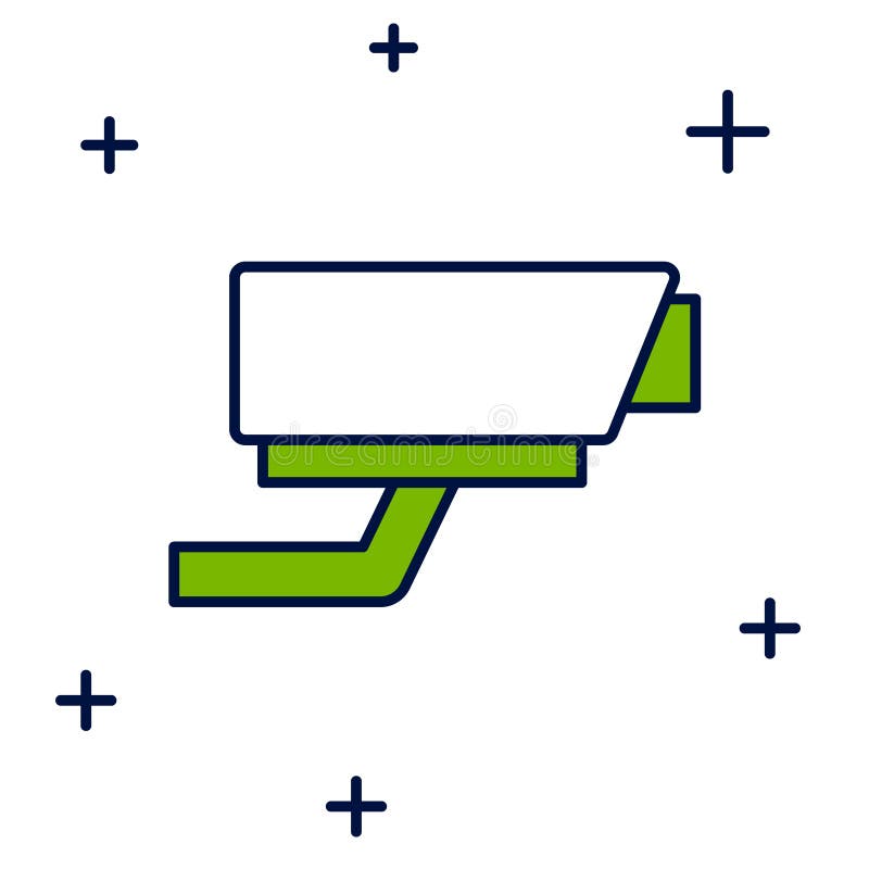 Filled Outline Security Camera Icon Isolated on White Background ...