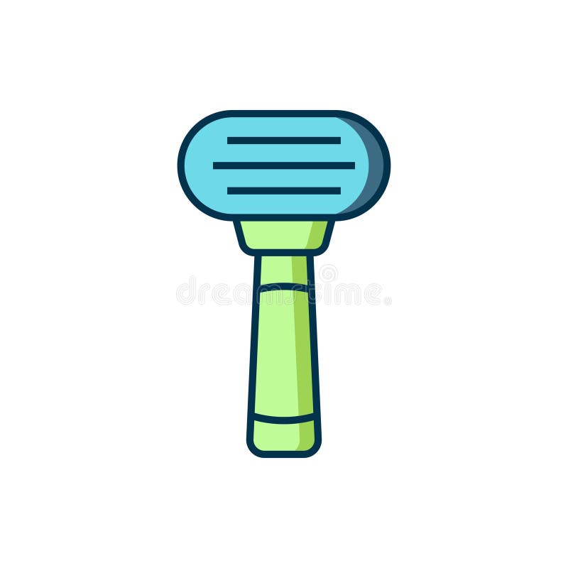 Filled Outline Shaving Razor Icon Isolated on White Background. Flat Filled Outline Style with ...