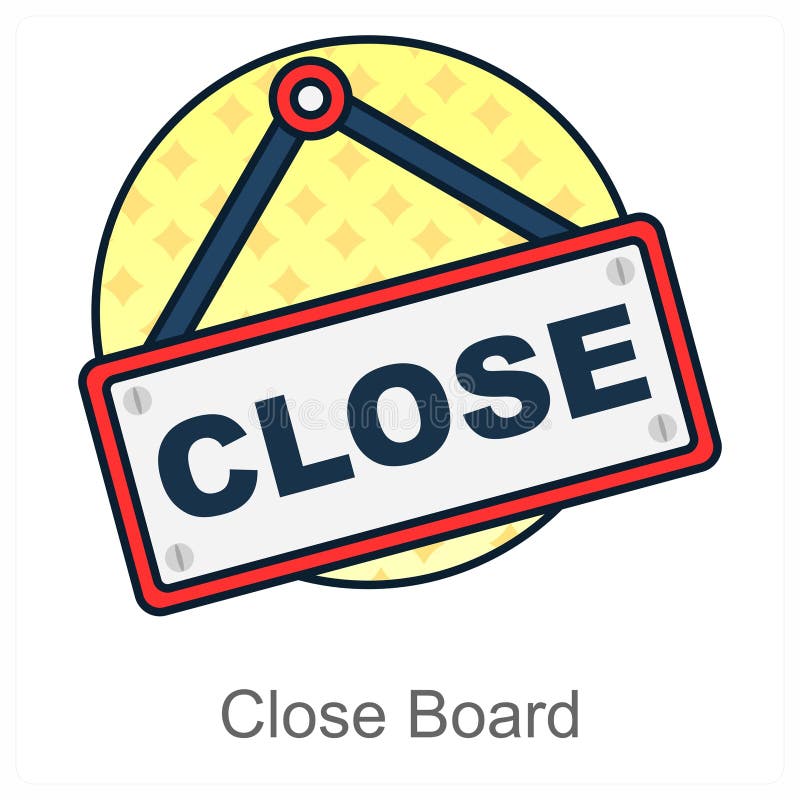 Close Board stock vector. Illustration of outline, cart - 340620848